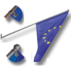 Porte-drapeau aluminium 150cm pour façade. Support mural pour drapeaux ...